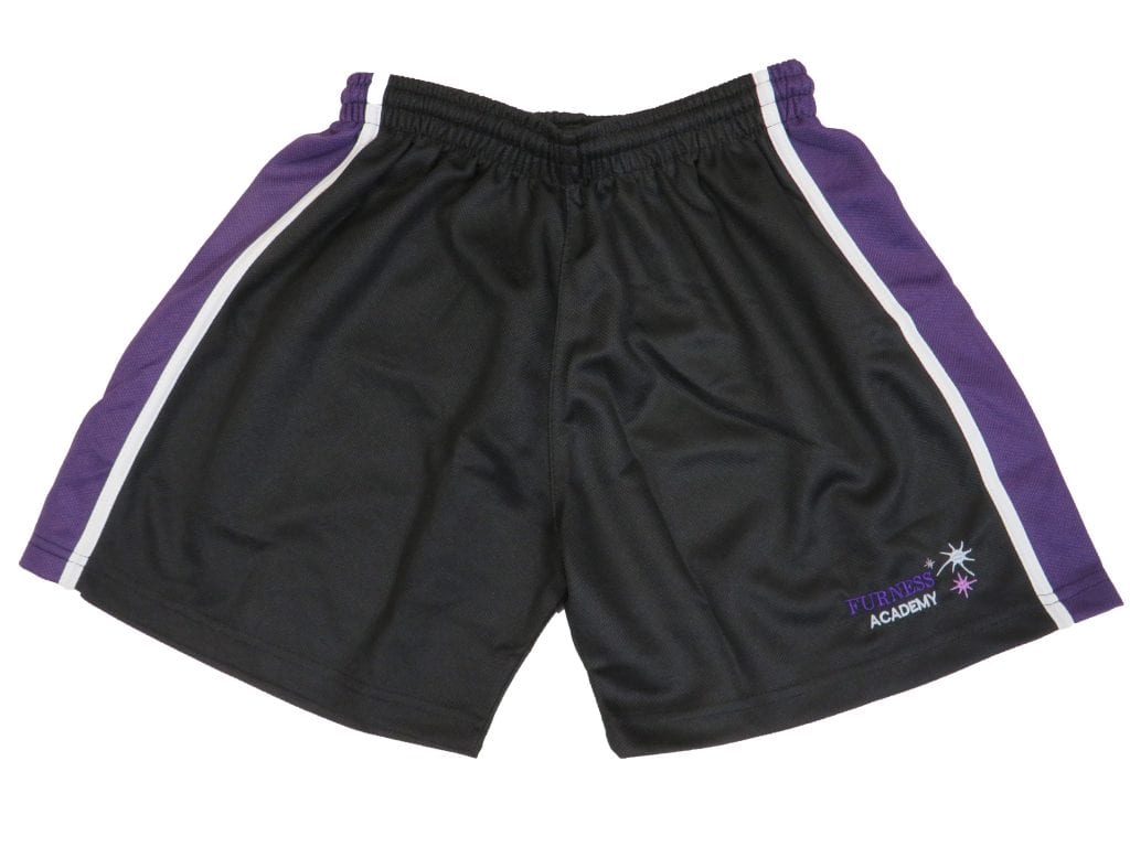 Black/Purple Mesh Shorts - Identity